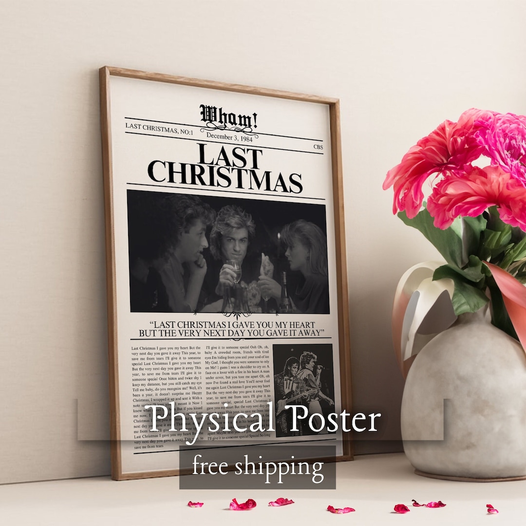 Wham Last Christmas Poster Physical Frameless Poster Print - Etsy