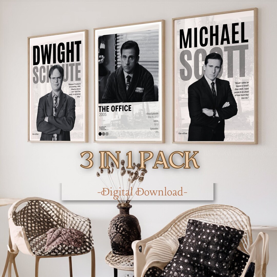 The Office 3 in 1 Film Series Poster Michael Scott & Dwight - Etsy