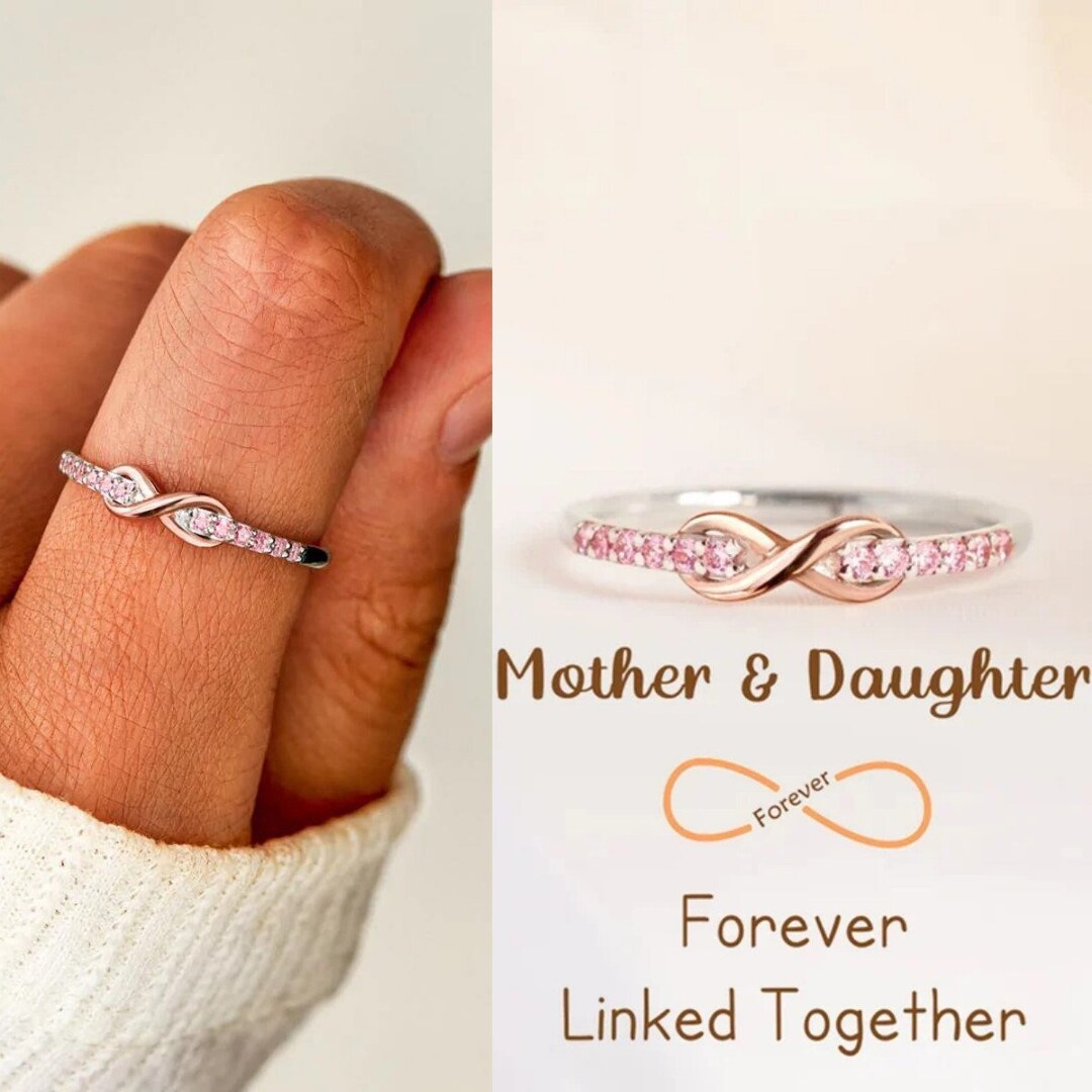 Mother And Daughter Forever Linked Together Ring Love Knot Etsy Uk