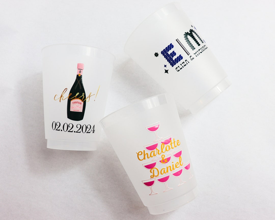 Personalized Engagement Party Cups | Custom Couple Design - Etsy