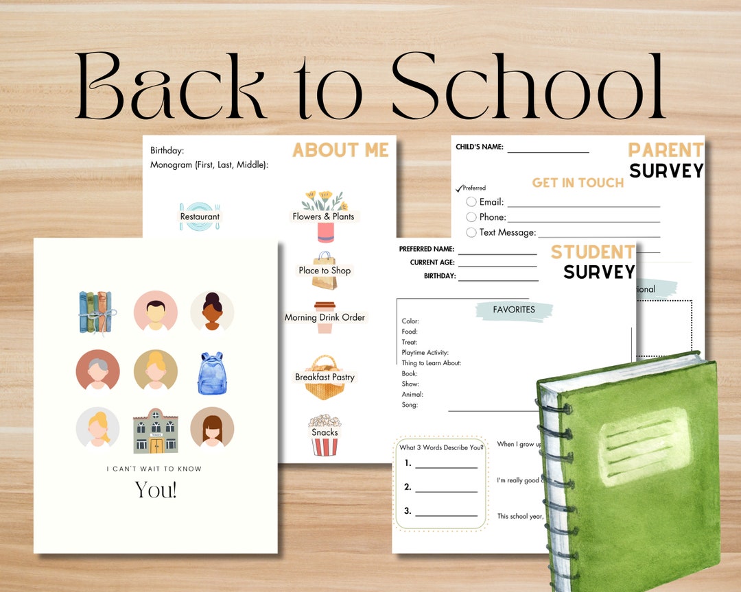 Teacher Back to School Survey Bundle (digital Download) - Etsy