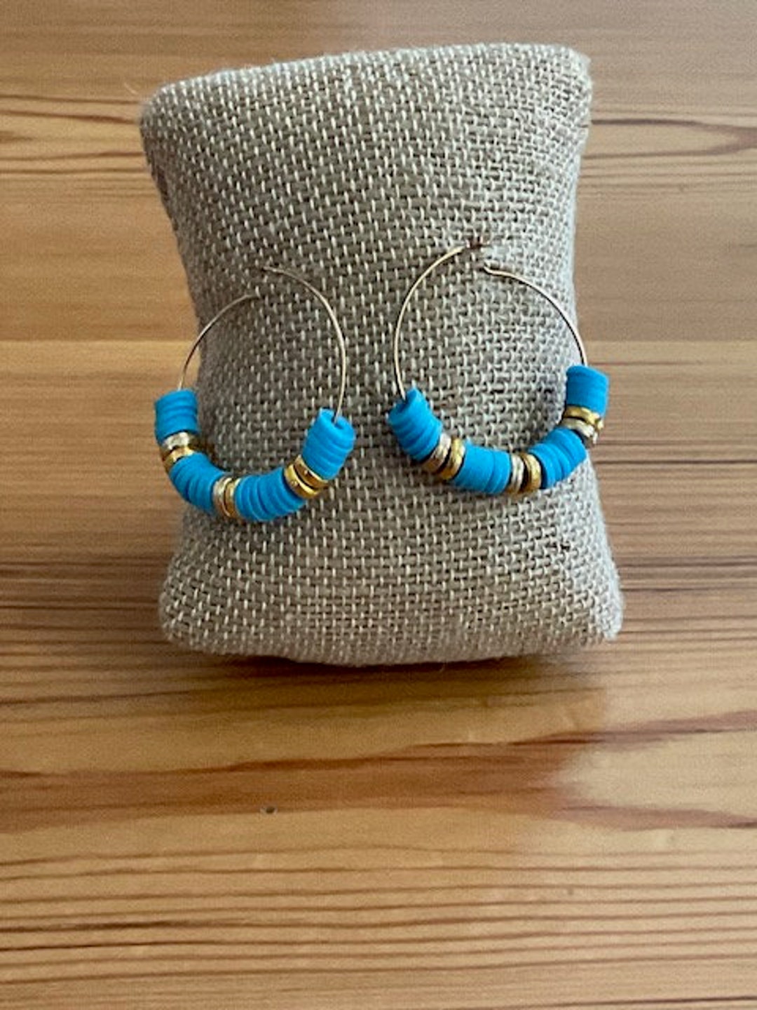 Heishi Clay Bead Hoop Earrings - Etsy