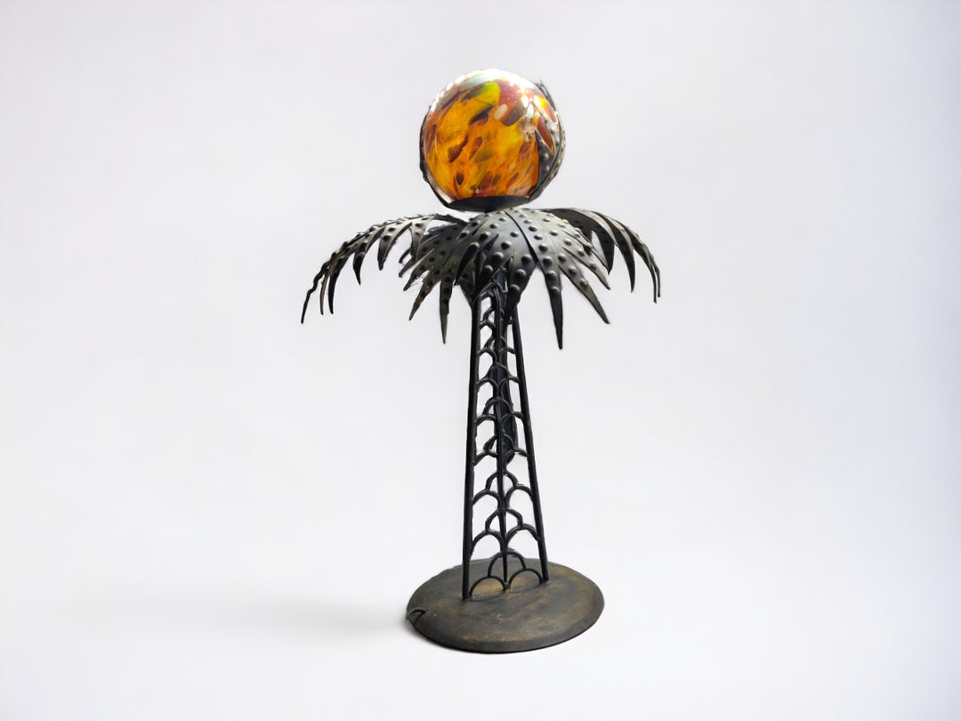 Vintage Wrought Iron Palm Tree Lamp - Etsy