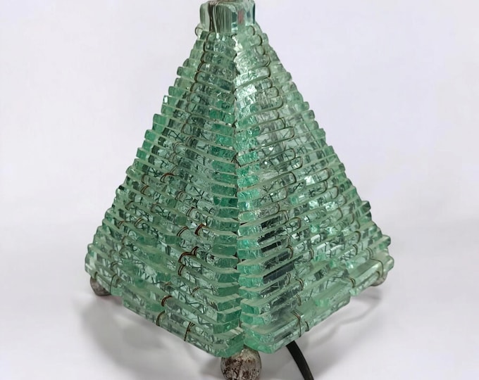 1980s Pyramid Glass Table Lamp – Industrial Brutalist Design - Etsy