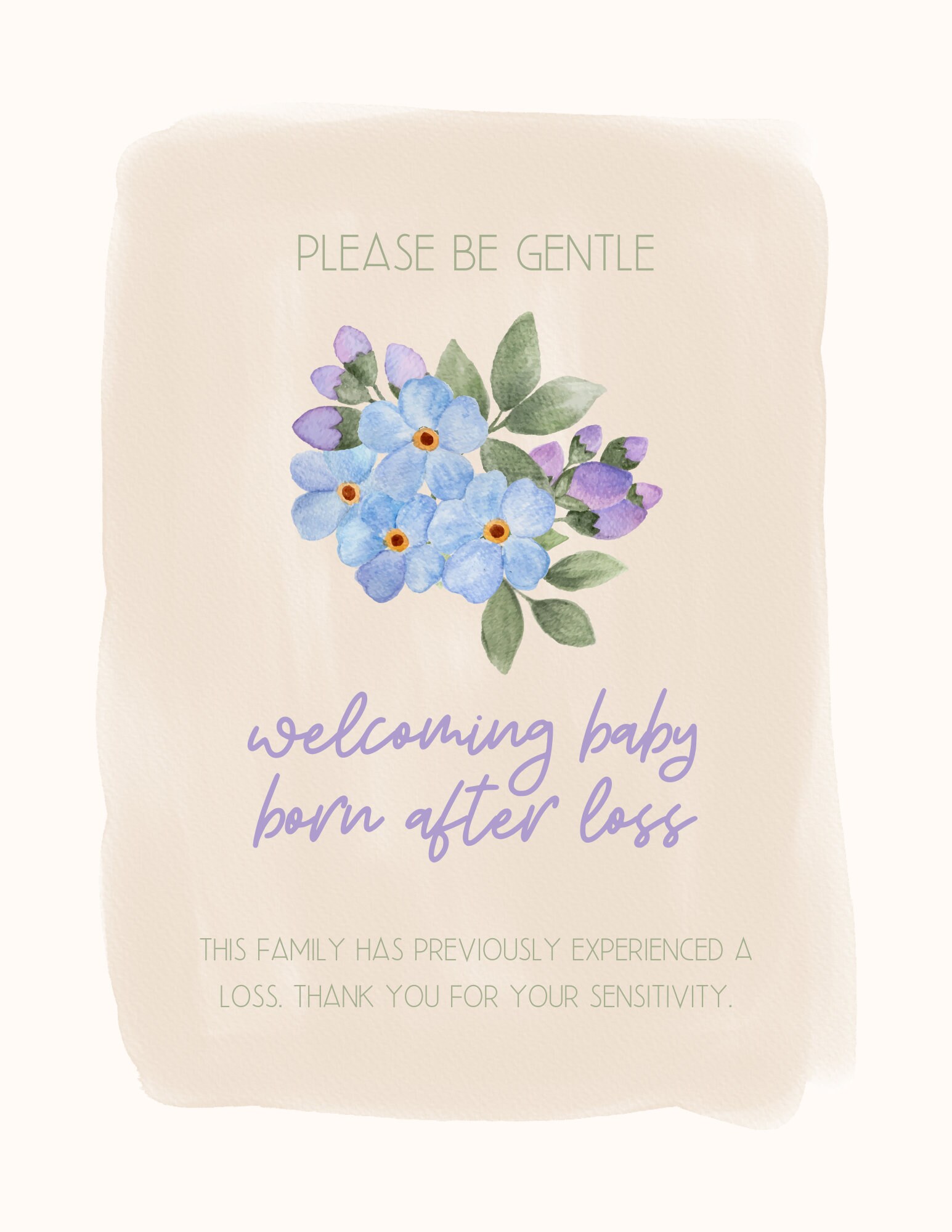 Welcoming Baby After Loss Hospital Sign - Etsy