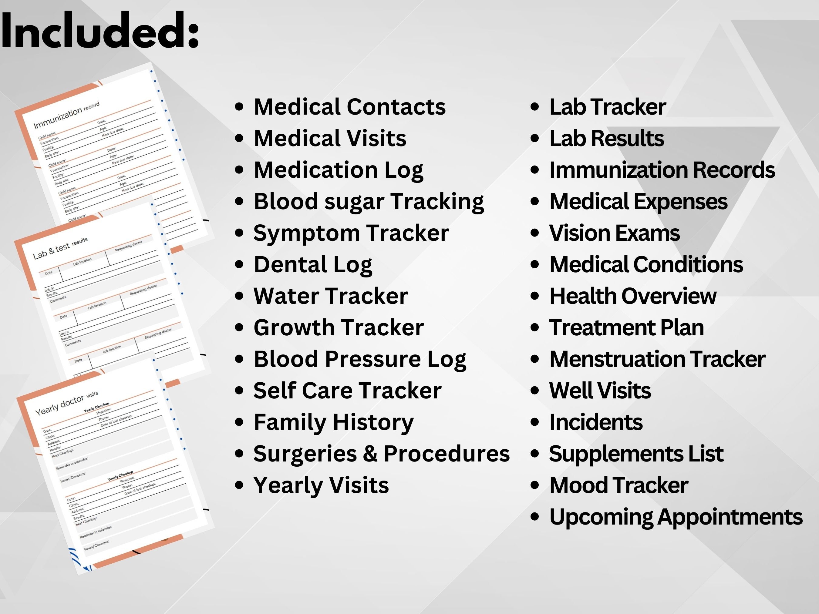 Printable Medical Binder Health Care Planner Health Care Organizer ...