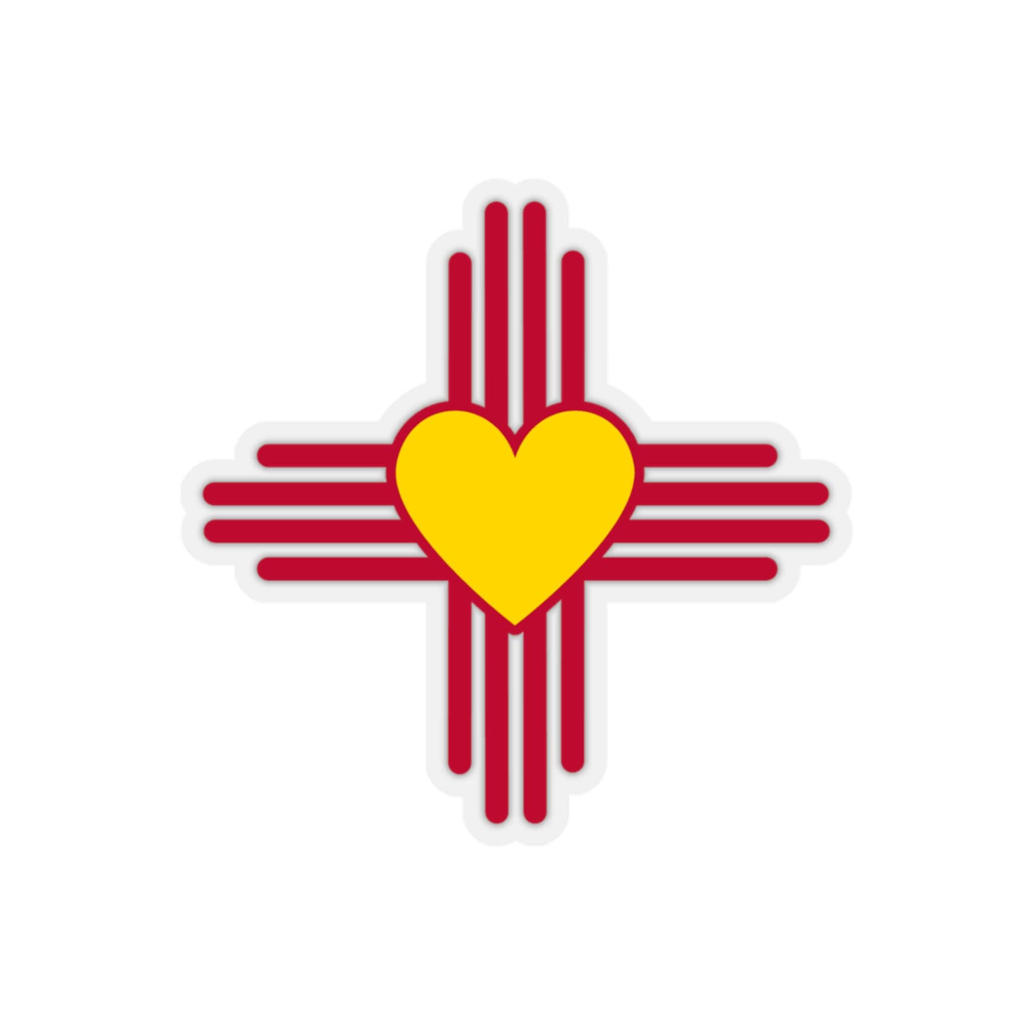 Zia Heart Symbol Kiss-cut Sticker, Zia Symbol, New Mexico Sticker, Land ...