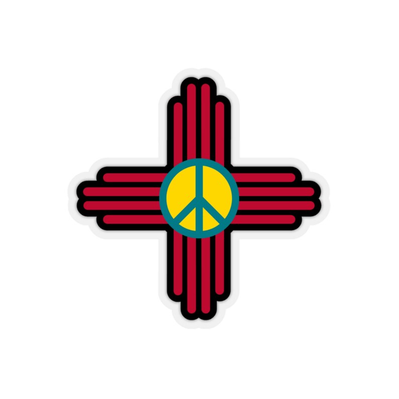 Zia - Peace Sign, Zia Symbol Kiss-cut Sticker, Peace Symbol Sticker ...