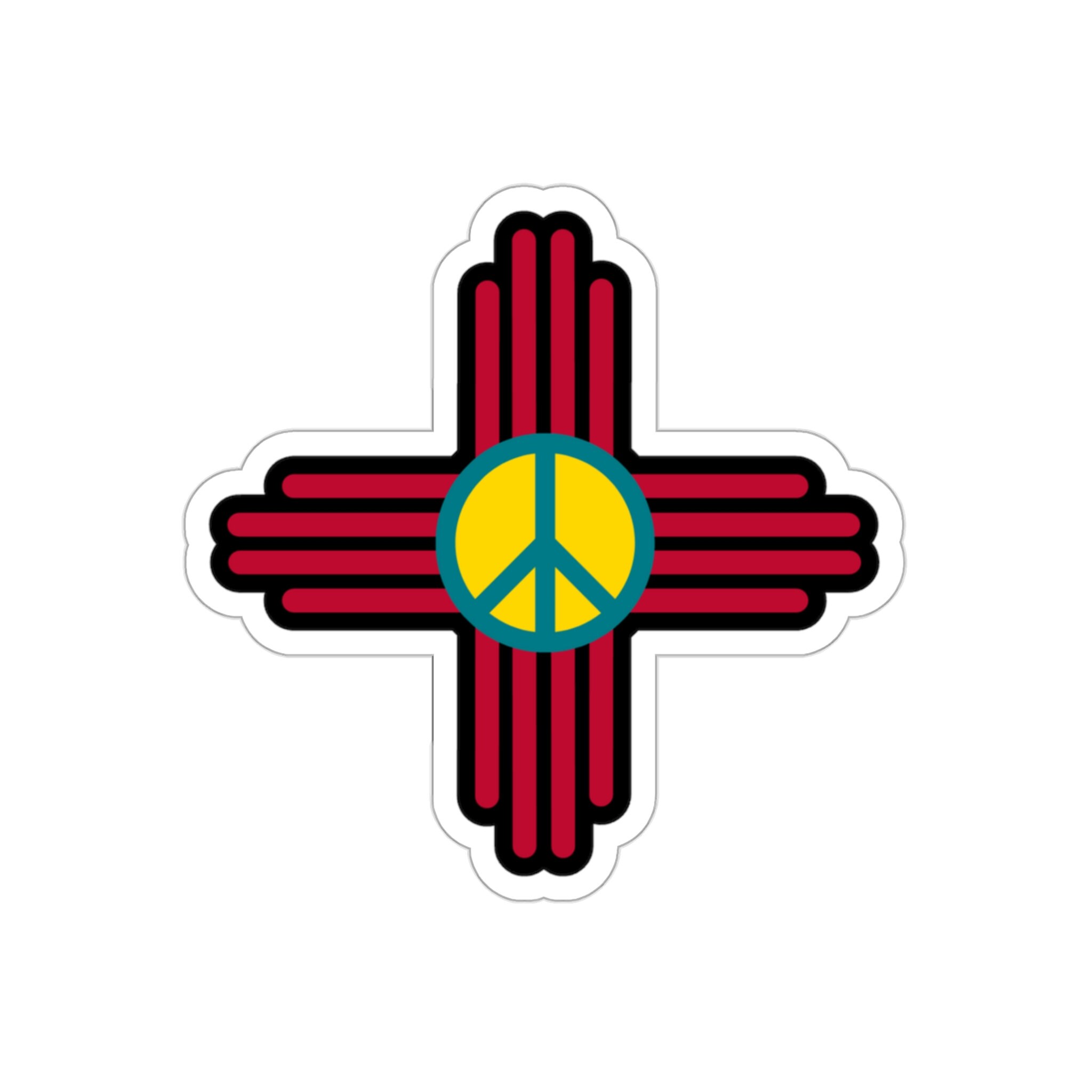 Zia - Peace Sign, Zia Symbol Kiss-cut Sticker, Peace Symbol Sticker ...