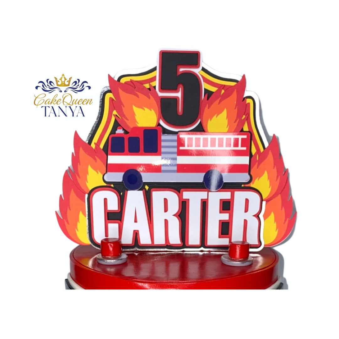 Fire Truck Cake Topper - Etsy