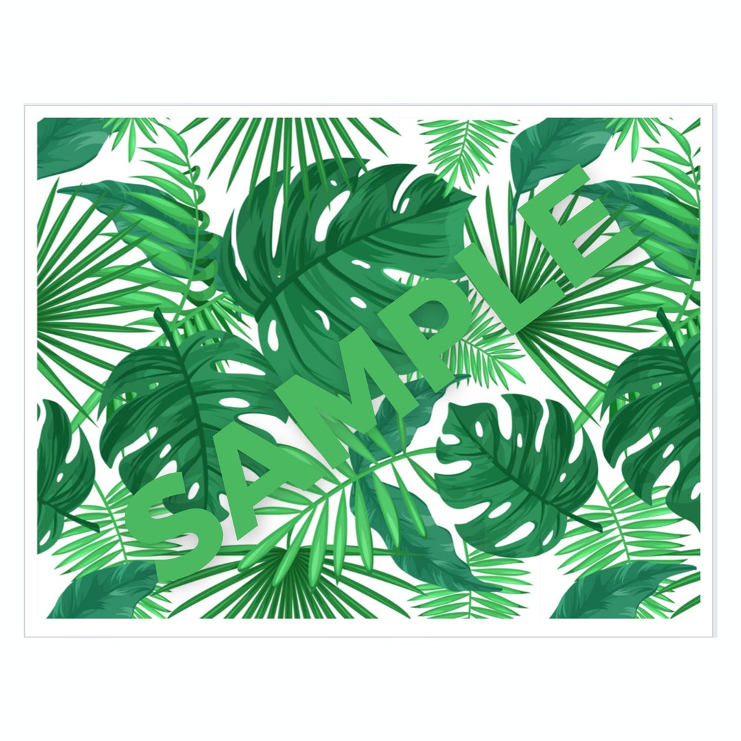 Edible Sheet Cake Wrap - Tropical Leaves | Custom Edible Print, Edible ...