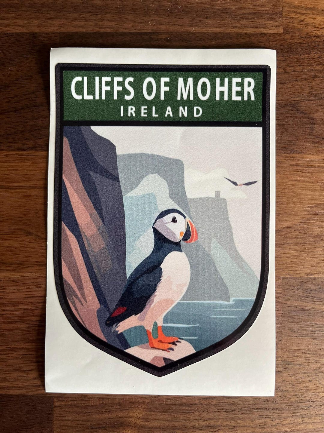 The Cliffs of Moher Shield Sticker Vintage Background Ireland Pride ...