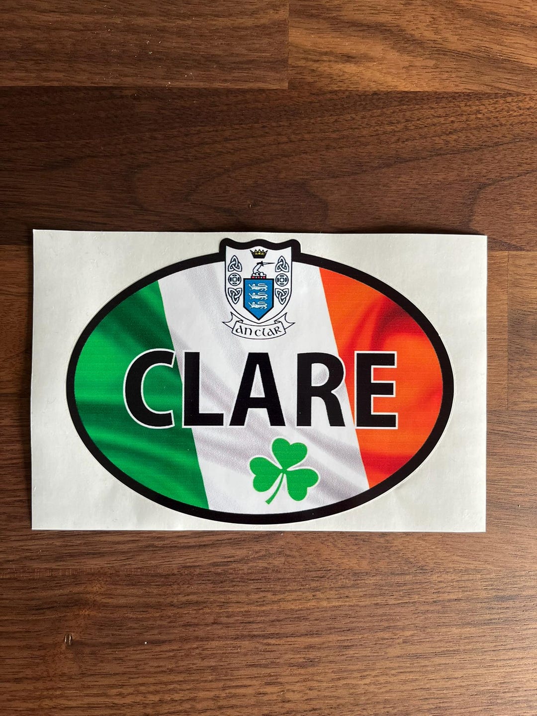 Clare Sticker Irish Flag Background County Clare Pride Decal Ireland ...