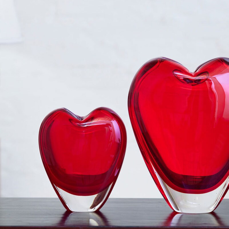 Glass Heart Vases for Flowers - Etsy