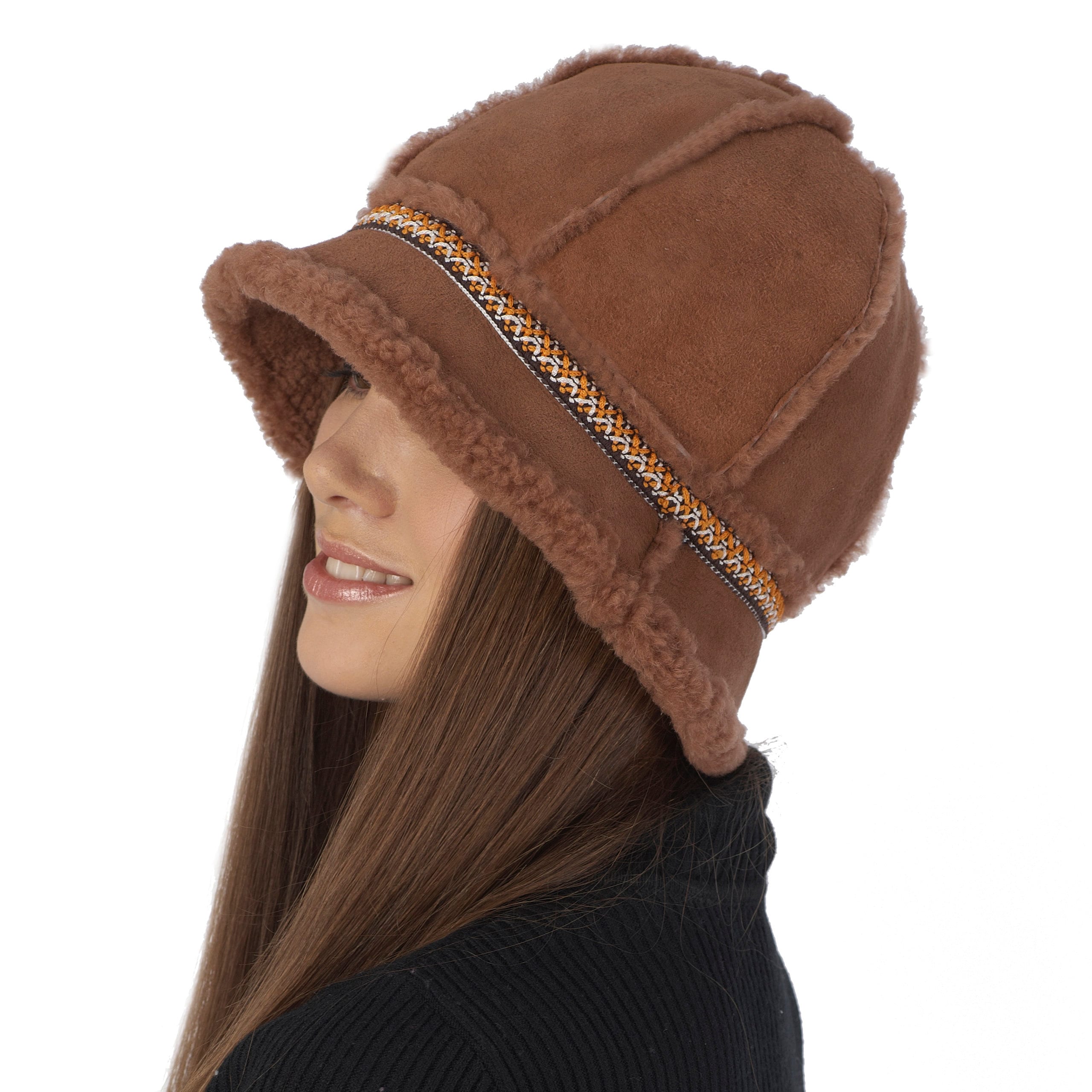 Women Genuine Sheepskin Shearling Bucket Winter Hat - Etsy