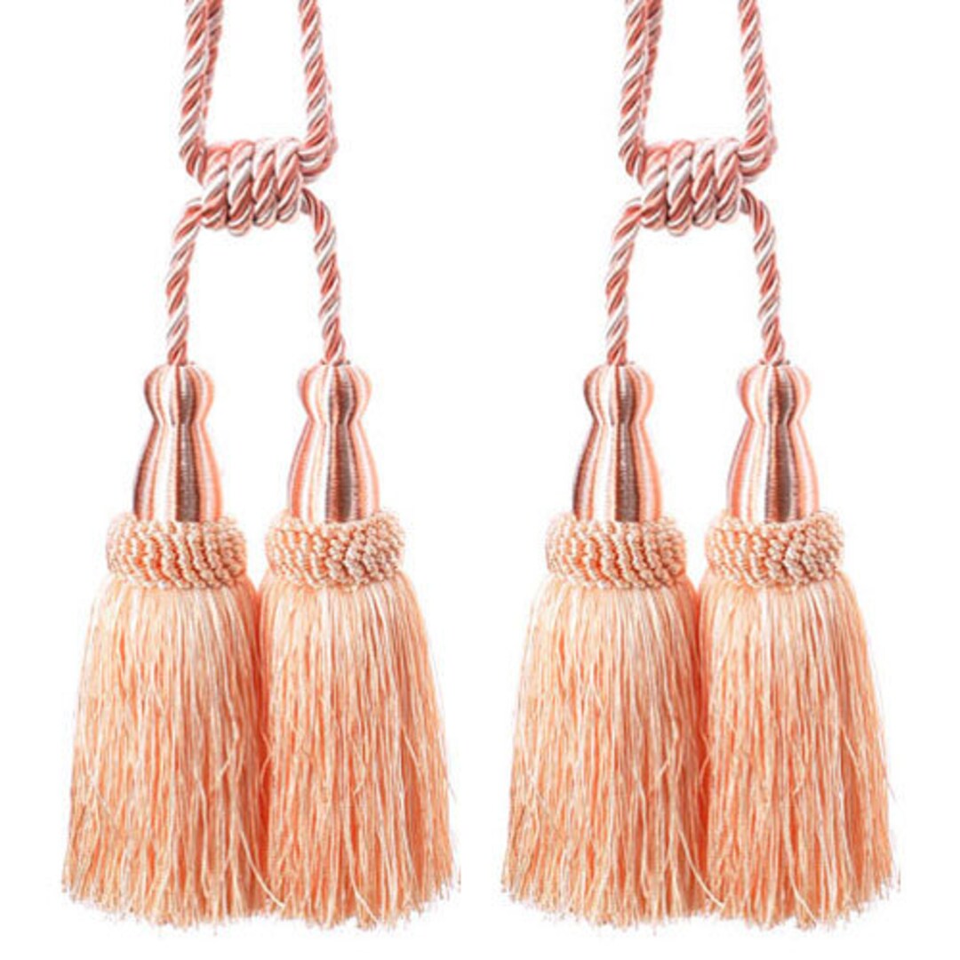 Handmade Pair of Ivory and Peach Tassel Tiebacks 6.5 Inch Tassel - Etsy