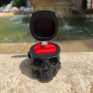 Gothic Skull Ring Box Unique Engagement Jewelry Box Handmade Proposal ...