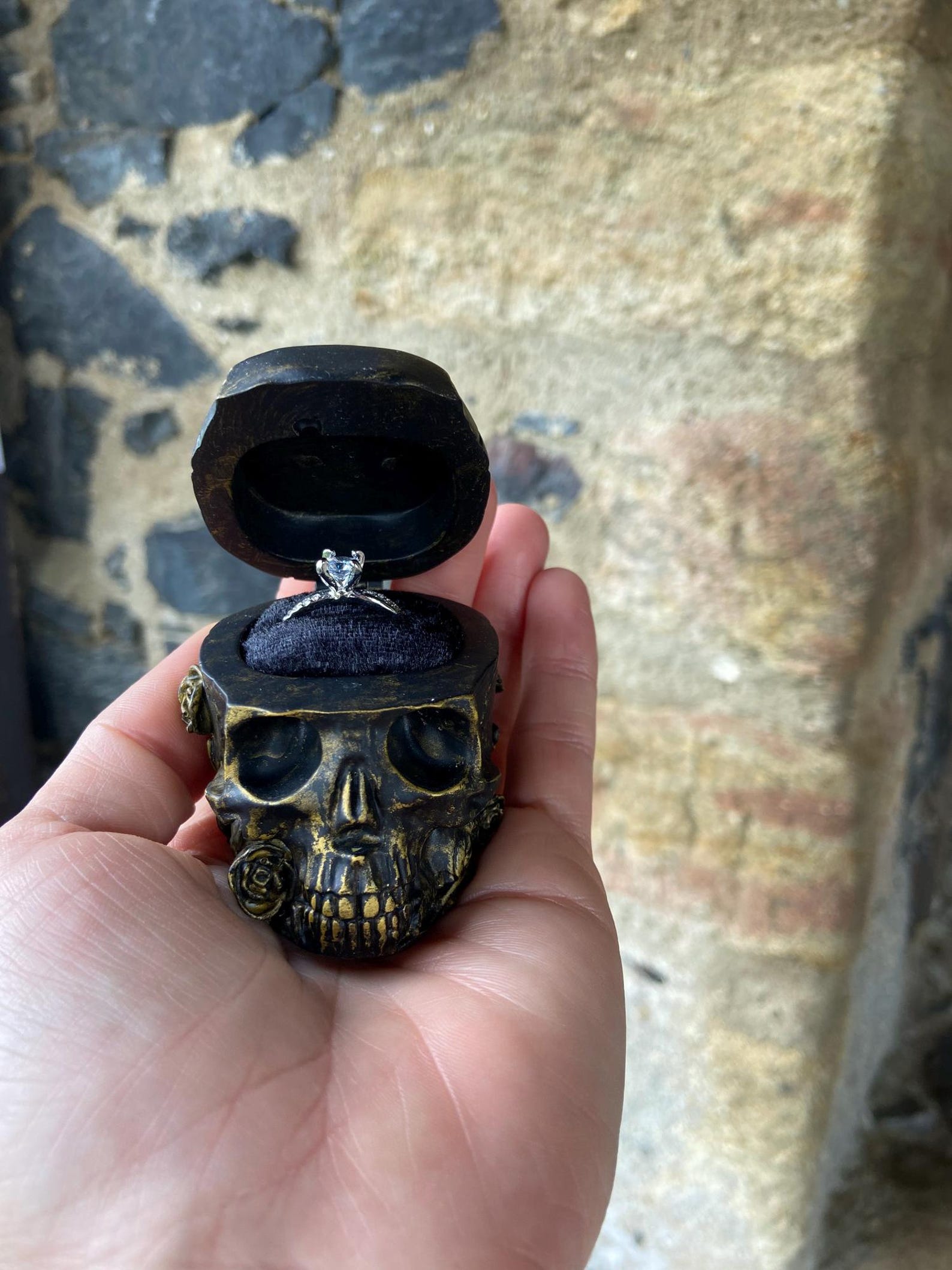 Gothic Skull Ring Box – Handmade Dark Engagement Ring Holder – Unique ...
