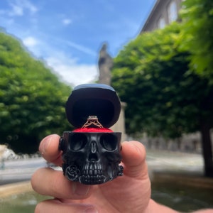 Gothic Skull Ring Box Unique Engagement Jewelry Box Handmade Proposal ...