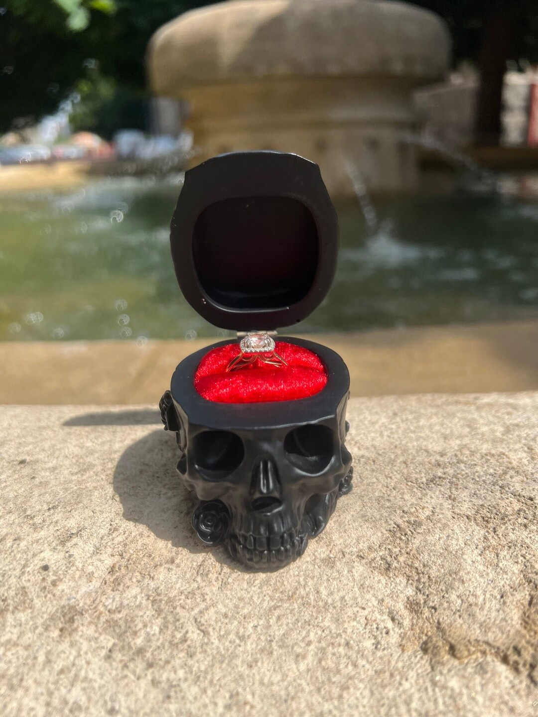 Gothic Skull Ring Box Unique Engagement Jewelry Box Handmade Proposal ...