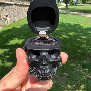 Skull Ring Box. Original Engagement Ring Box. Gothic Jewelry Box. Ring ...