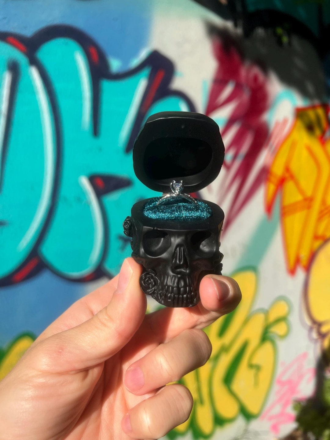 Spooky Ring Casket Skull Ring Box Gothic Jewelry Box Proposal Ring ...