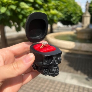 Gothic Skull Ring Box Unique Engagement Jewelry Box Handmade Proposal ...