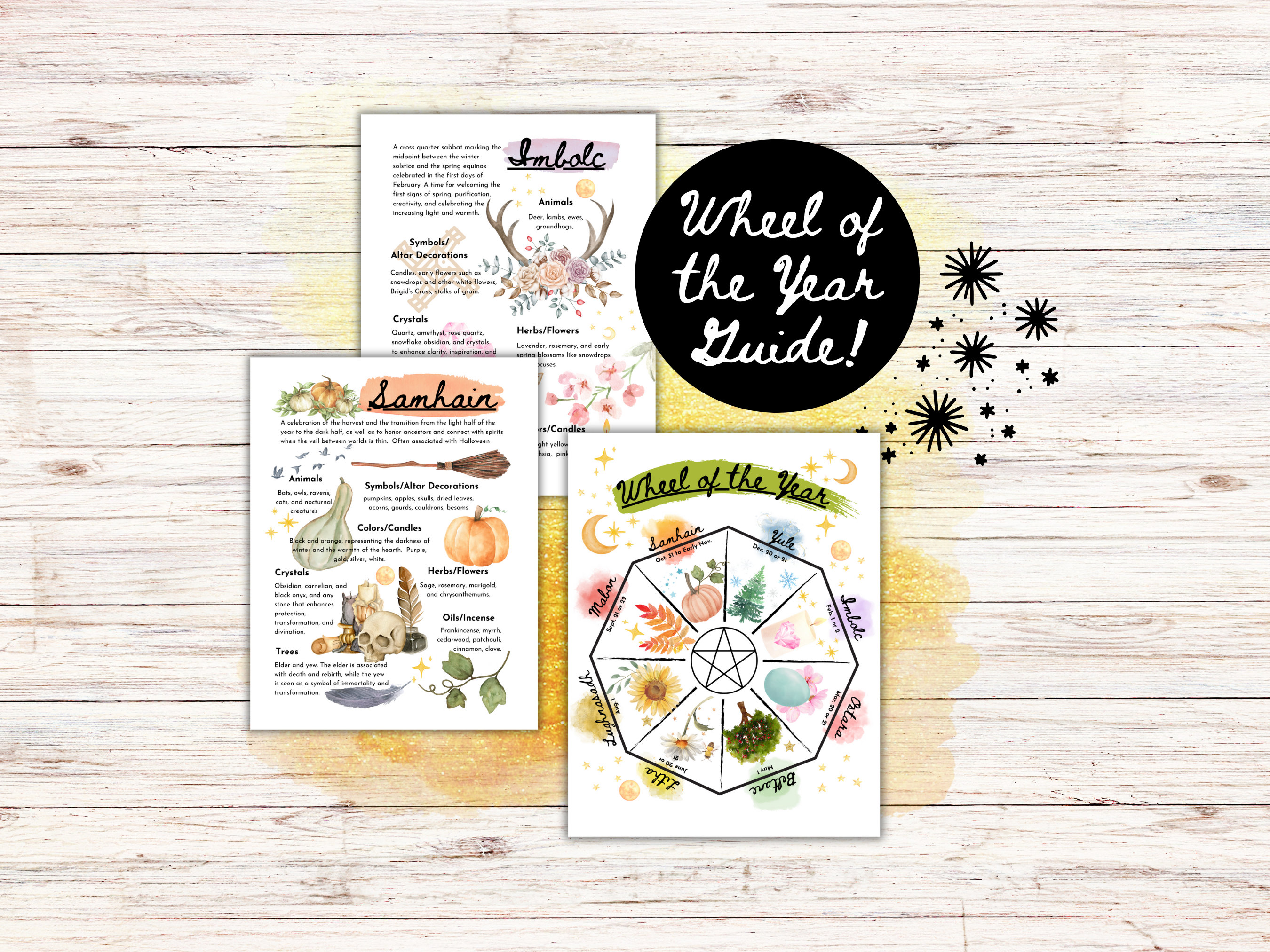 Wheel of the Year, Pagan Calendar, Book of Shadows Pages, Modern Witch, Spell Book Pages, Wiccan ...