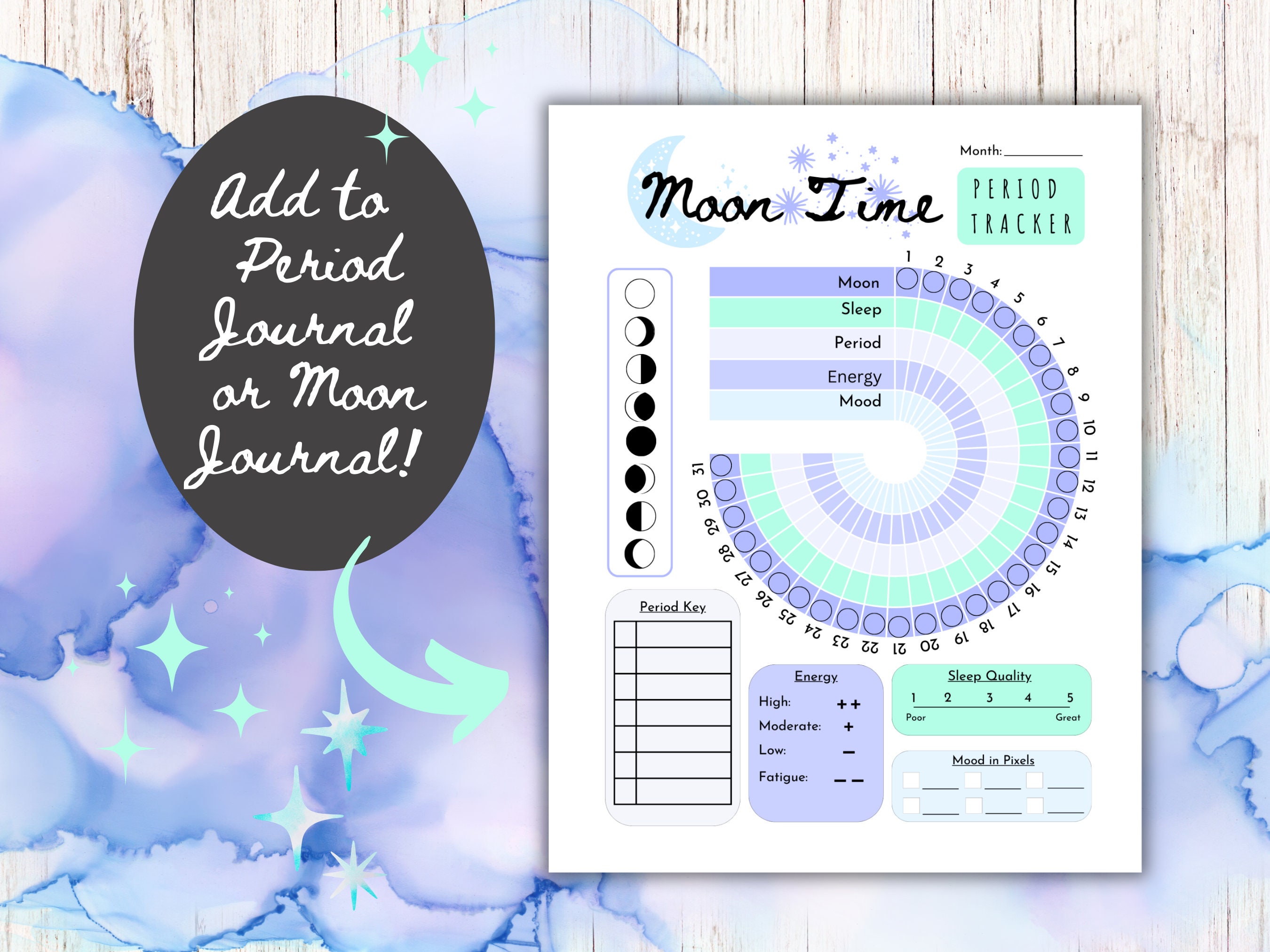 Period Tracker Grimoire Pages Period Journal Period - Etsy