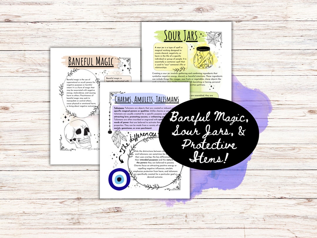 Baneful Magic, Grimoire Pages, Book of Shadows Pages, Blank Grimoire ...