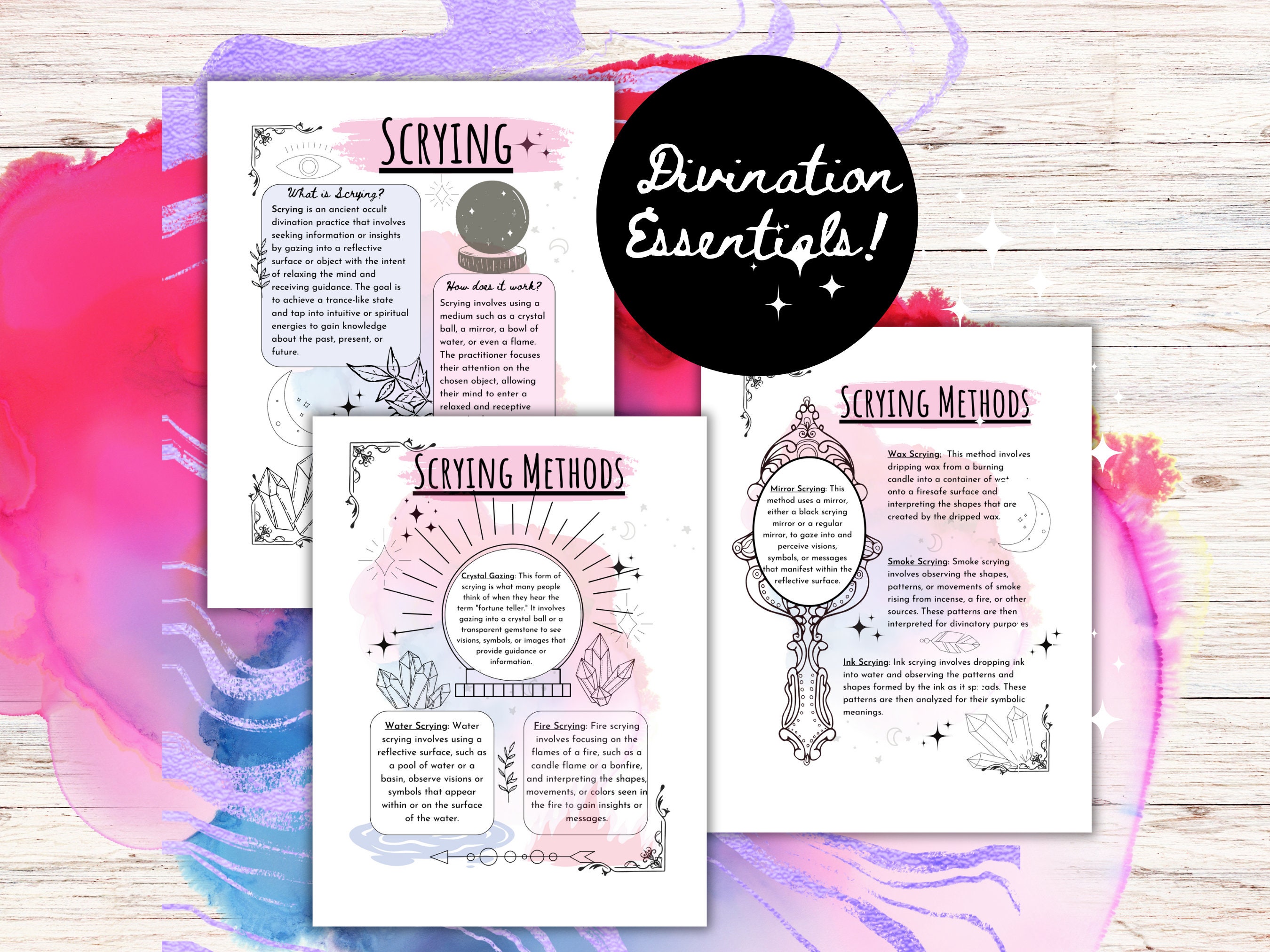 Scrying Tools, Grimoire Pages, Divination Journal, Scrying Guide, Spell ...