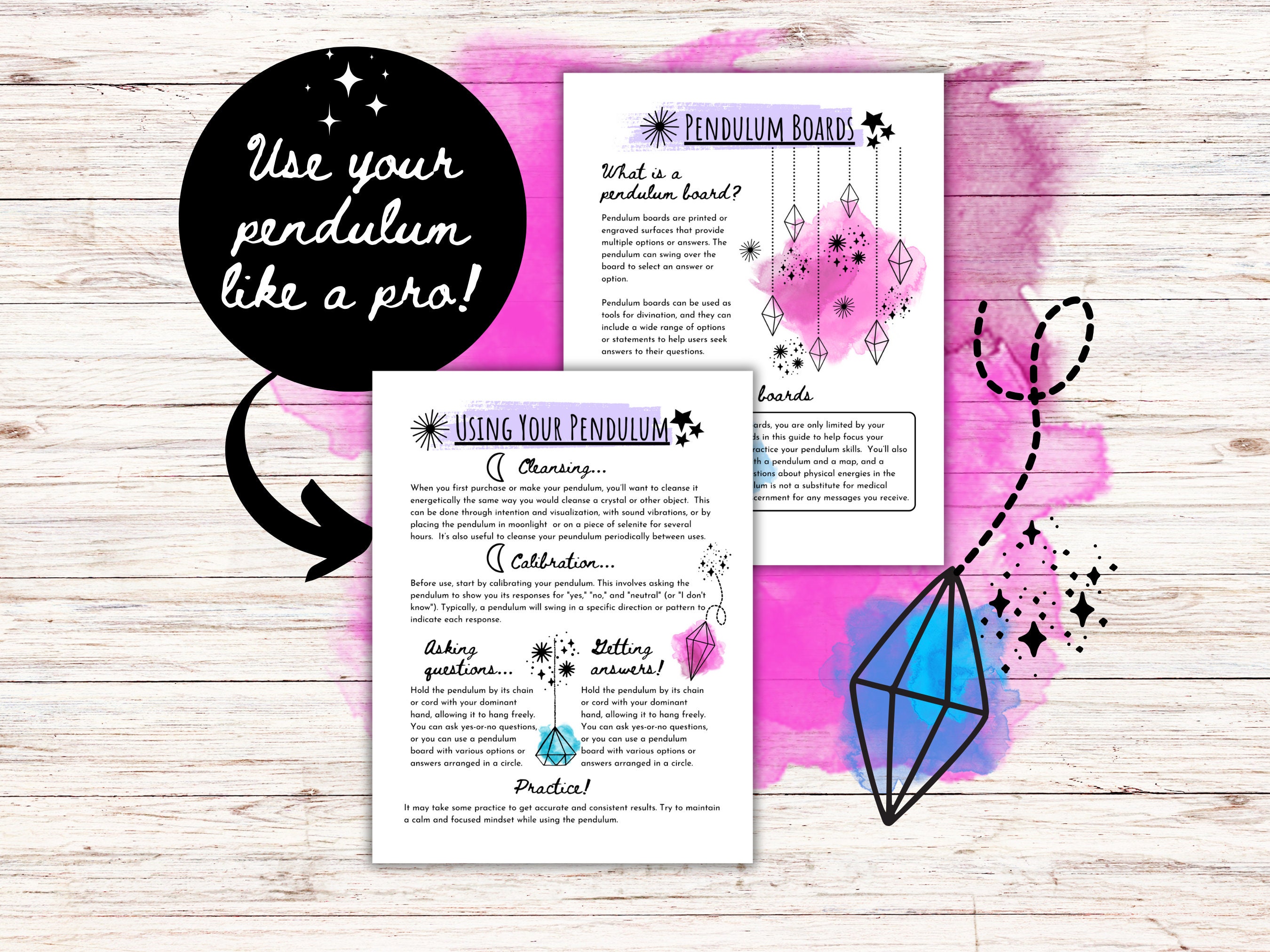 Pendulum Board, Grimoire Pages, Amethyst Pendulum, Spirit Board ...