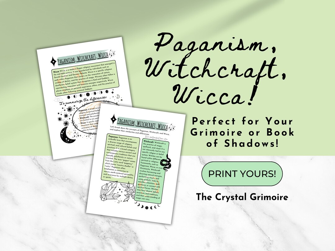 Grimoire Pages, Spell Book Pages, Book of Shadows Pages, Pagan ...