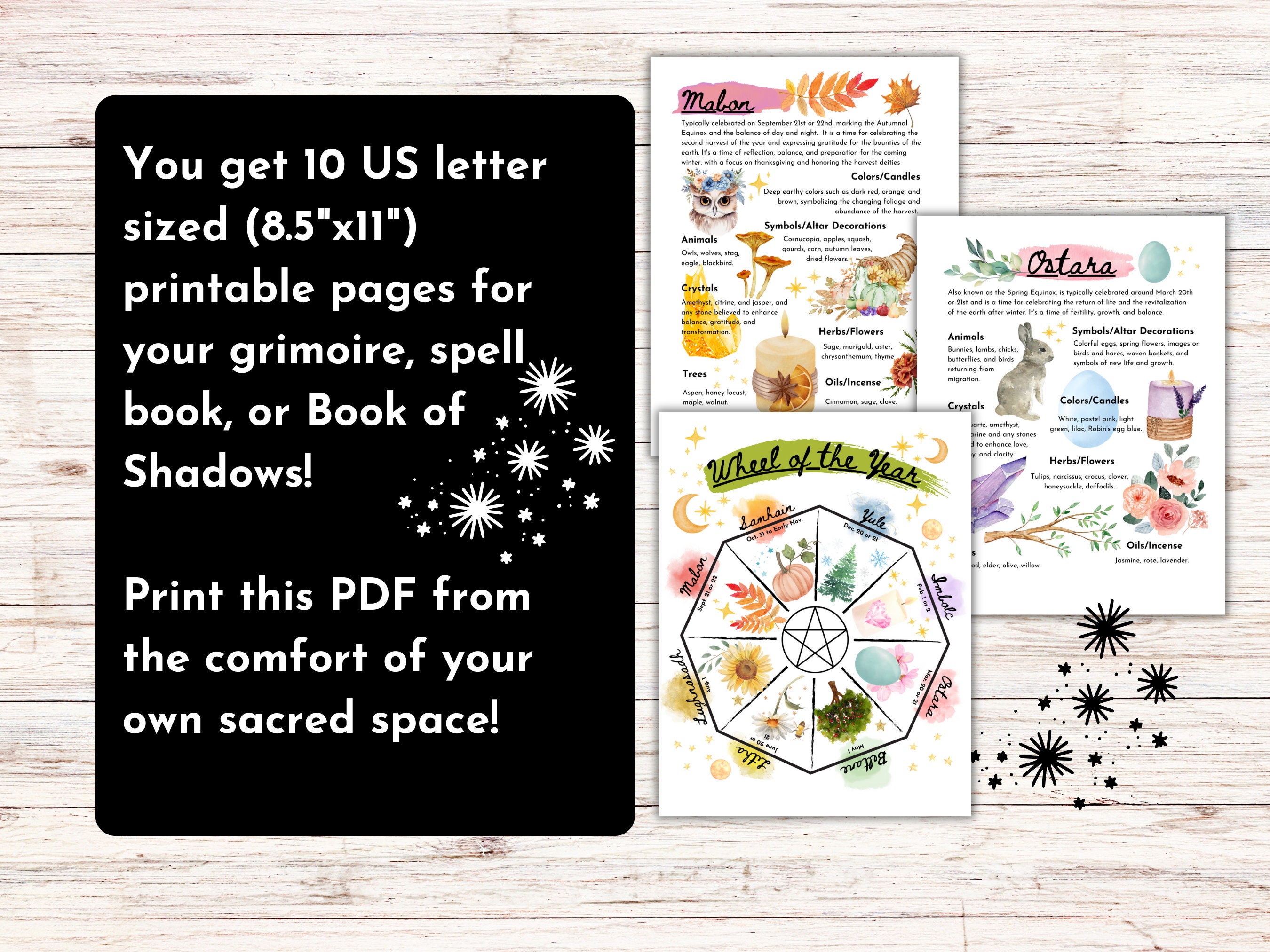 Wheel of the Year, Pagan Calendar, Book of Shadows Pages, Modern Witch, Spell Book Pages, Wiccan ...