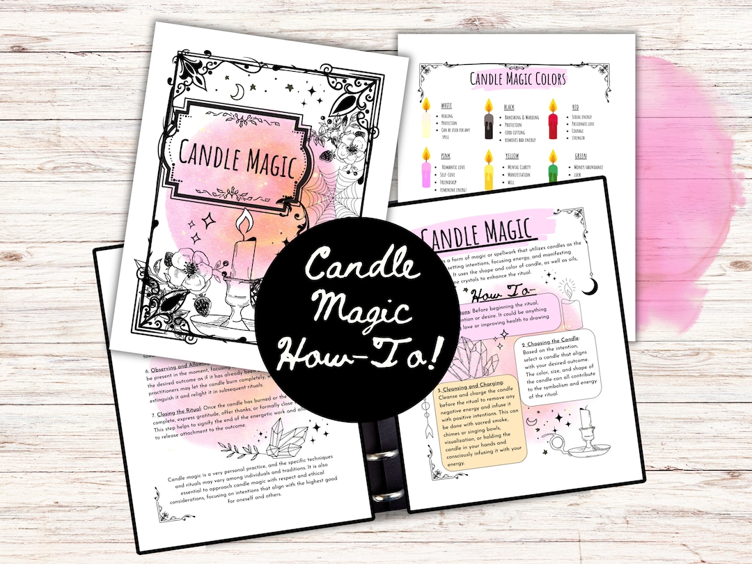 Candle Magic Guide, Grimoire Pages, Book of Shadows Pages, Blank ...