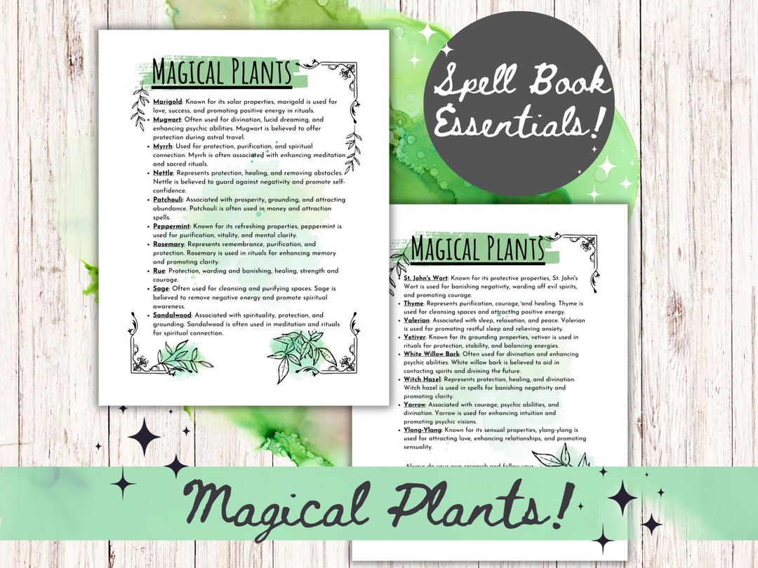 Grimoire Pages Spell Book Pages Spell Casting Witchcraft - Etsy