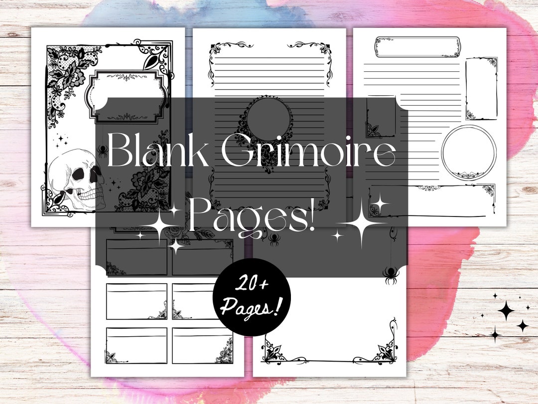 Blank Grimoire Grimoire Pages Book of Shadows Pages Tarot - Etsy