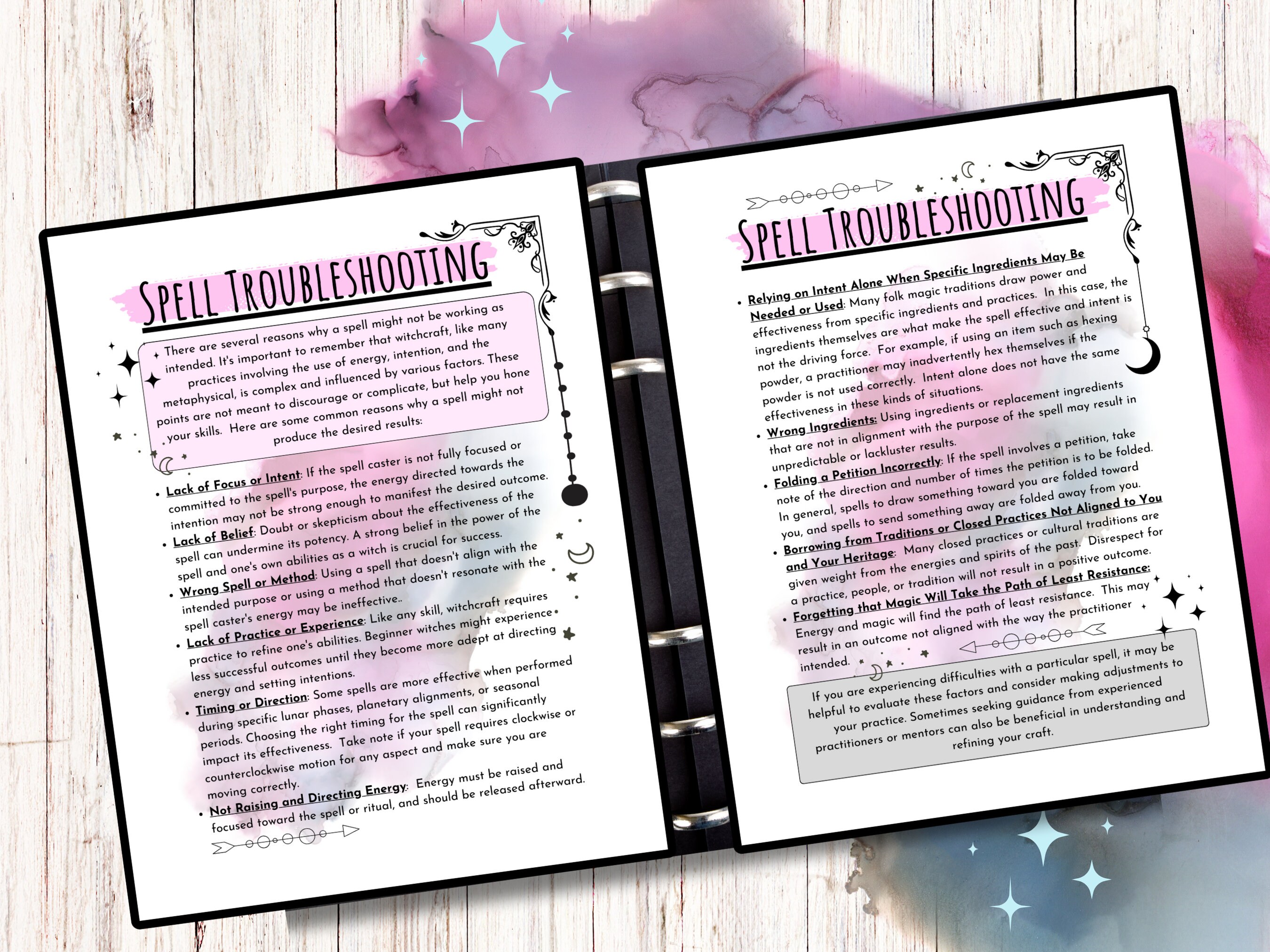 Spell Book Pages Grimoire Pages Book of Shadows Pages Spell - Etsy