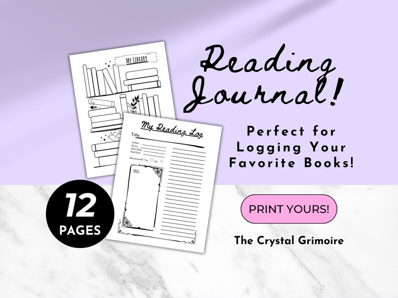 Reading Log, Printable Reading Log, Summer Reading Log, Blank Grimoire ...