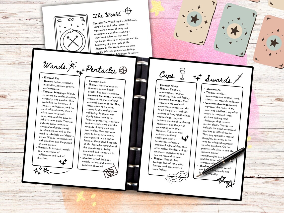 Tarot Journal, Tarot Cheat Sheet, Beginner Tarot, Tarot Study Guide ...