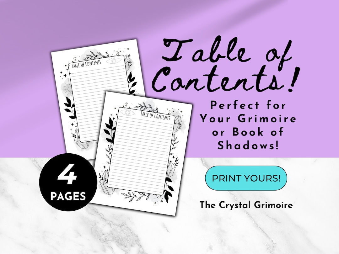 Blank Grimoire, Grimoire Pages, Book of Shadows Pages, Spell Book Pages ...
