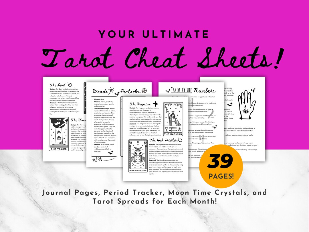 Tarot Journal, Tarot Cheat Sheet, Beginner Tarot, Tarot Study Guide ...