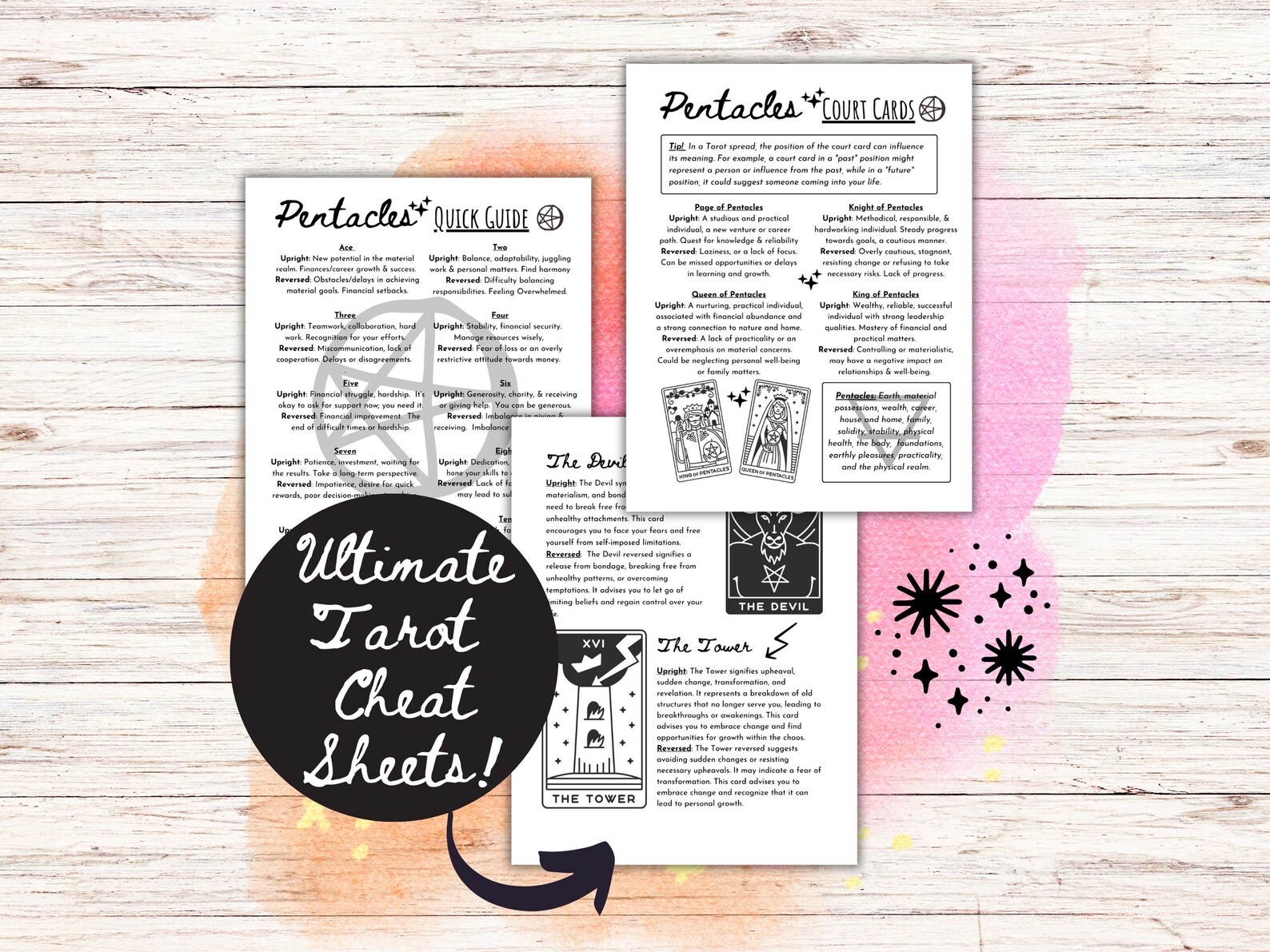 Tarot Journal, Tarot Cheat Sheet, Beginner Tarot, Tarot Study Guide ...