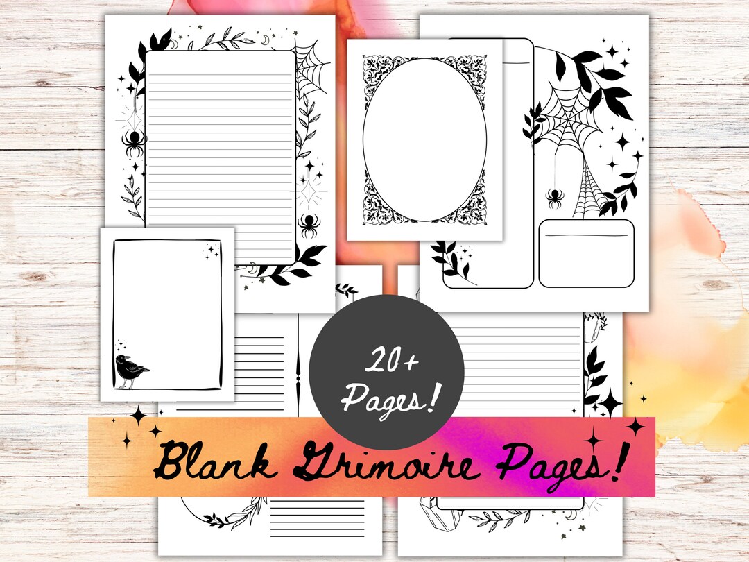 Grimoire Pages Blank Grimoire Book of Shadows Pages Tarot - Etsy