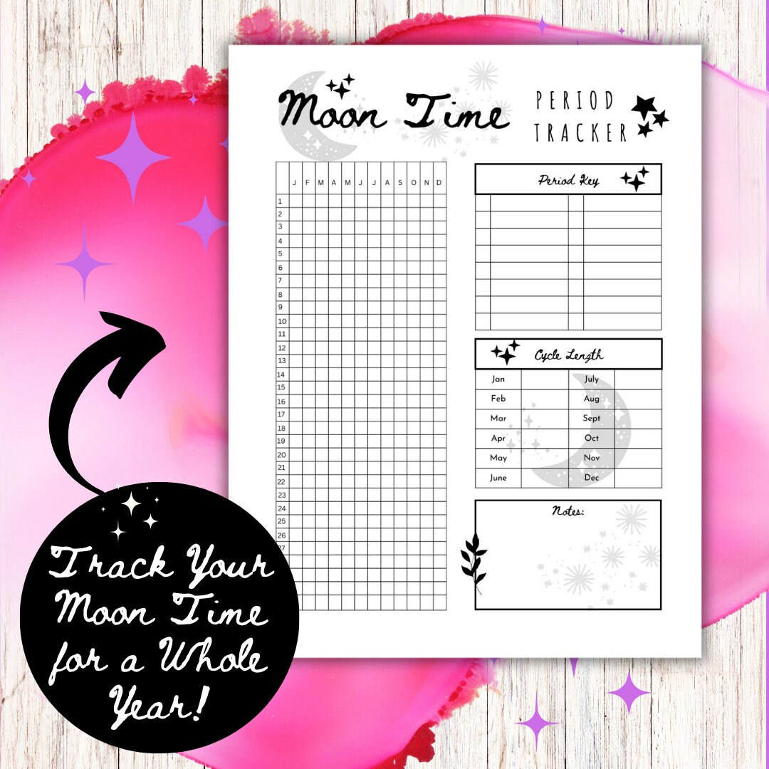 Period Tracker Grimoire Pages Period Journal Period - Etsy