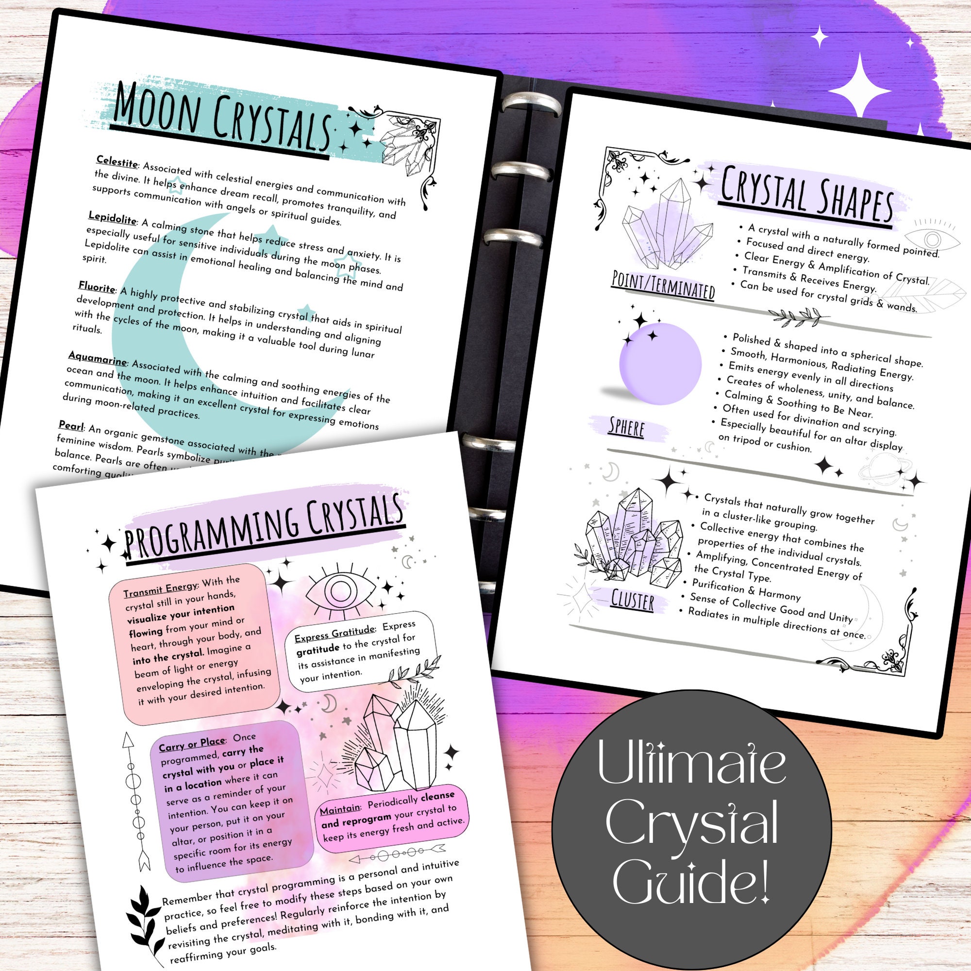 Grimoire Pages Spell Book Pages Crystal Magic Book of - Etsy