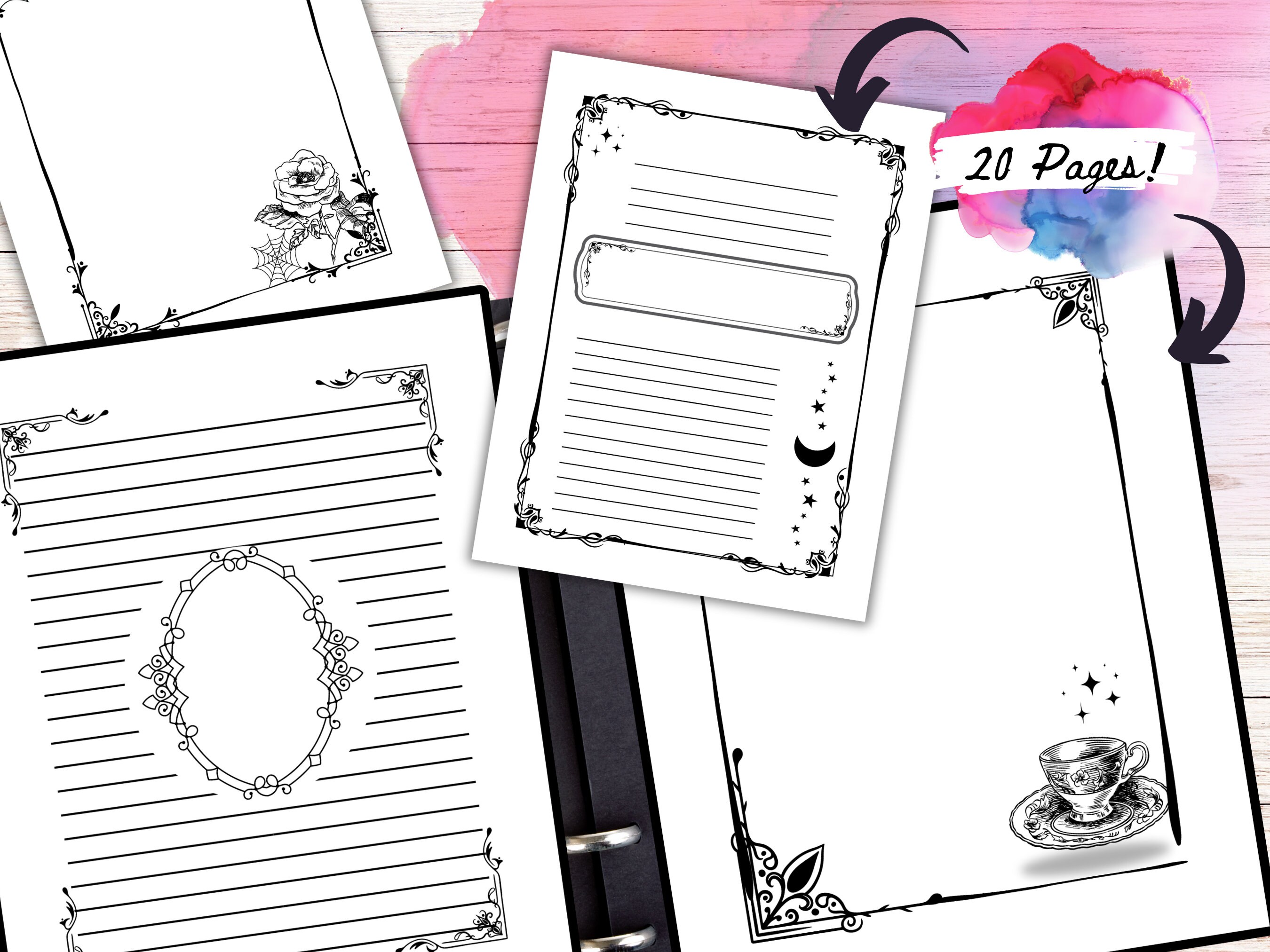 Blank Grimoire Grimoire Pages Book of Shadows Pages Tarot - Etsy