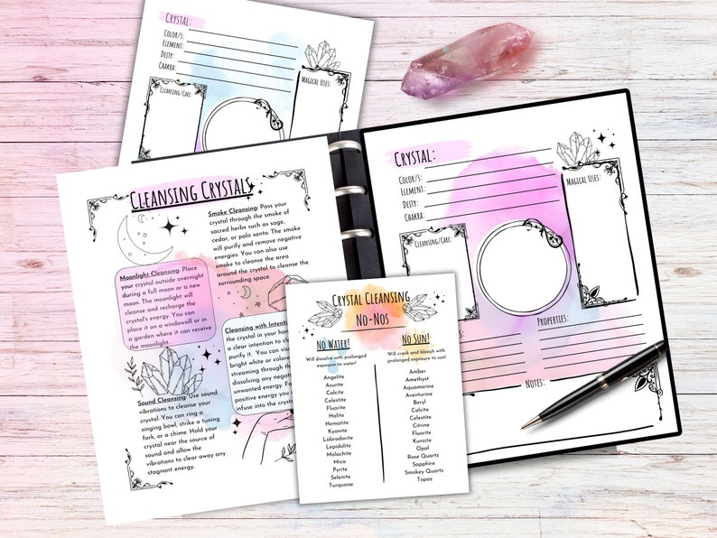 Grimoire Pages, Spell Book Pages, Crystal Magic, Book of Shadows Pages ...