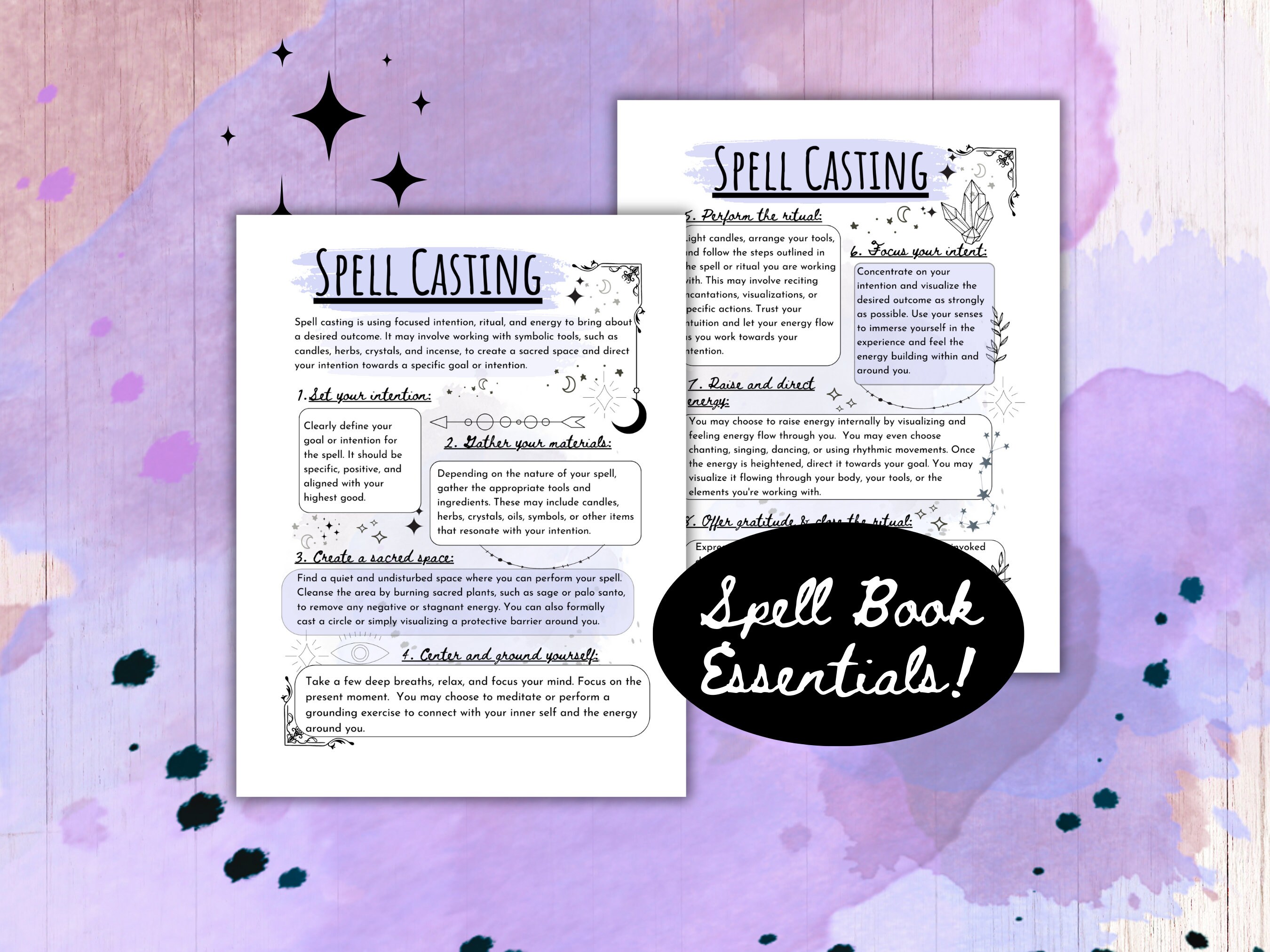 Spell Casting, Grimoire Pages, Book of Shadows Pages, Witchcraft ...