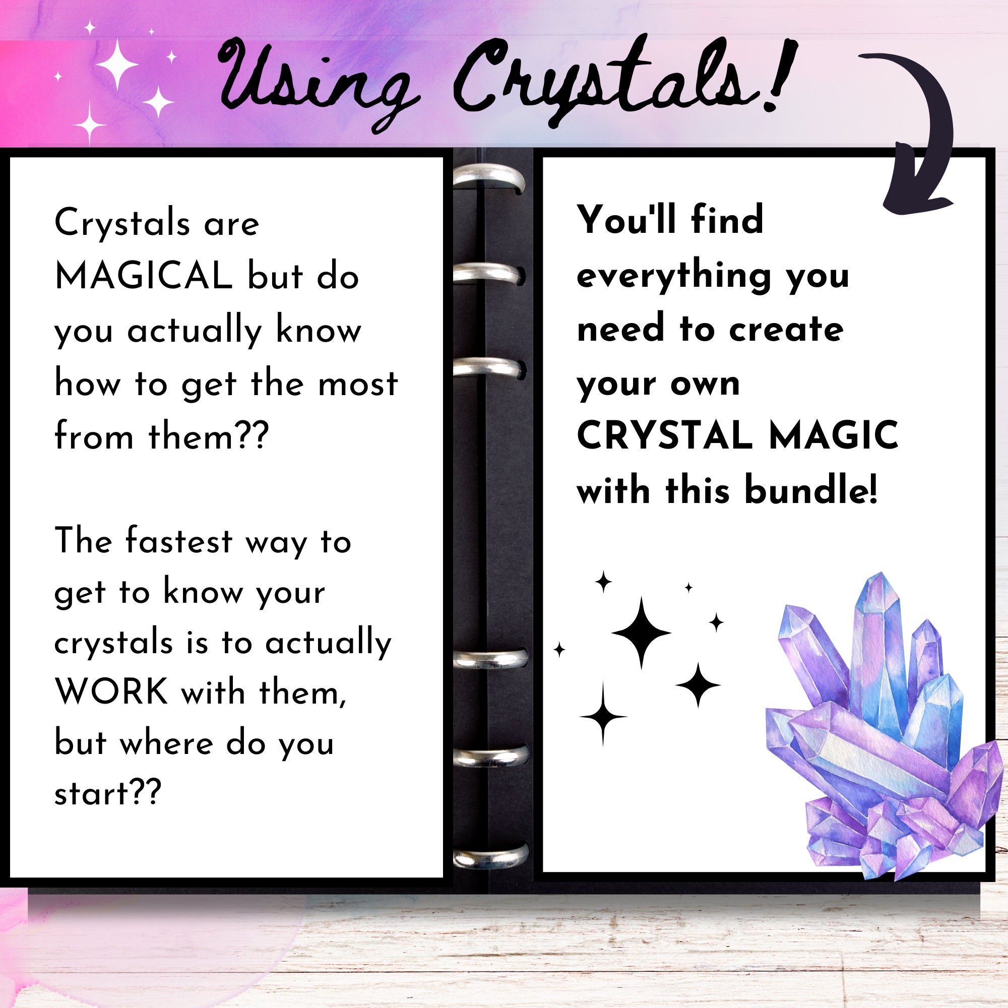 Grimoire Pages Spell Book Pages Crystal Magic Book of - Etsy